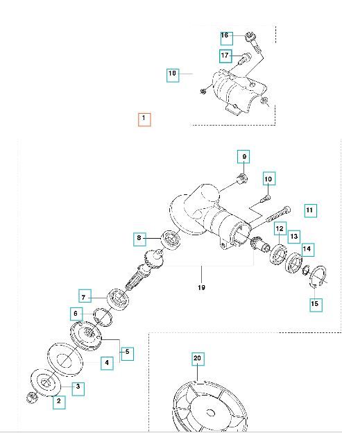 Renvoi d'angle complet Husqvarna 525RX 536503801